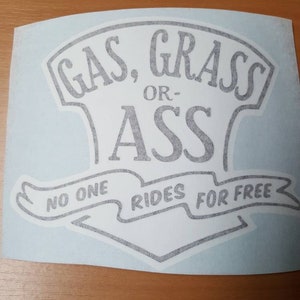 Gas, Grass or Ass Design Auto Decal Sticker - Etsy