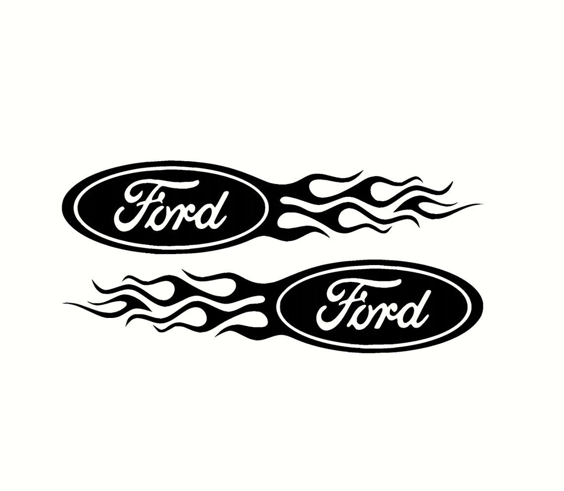 Flaming Ford Logo Decals Set of 2 Each Right Left Ford Logo - Etsy