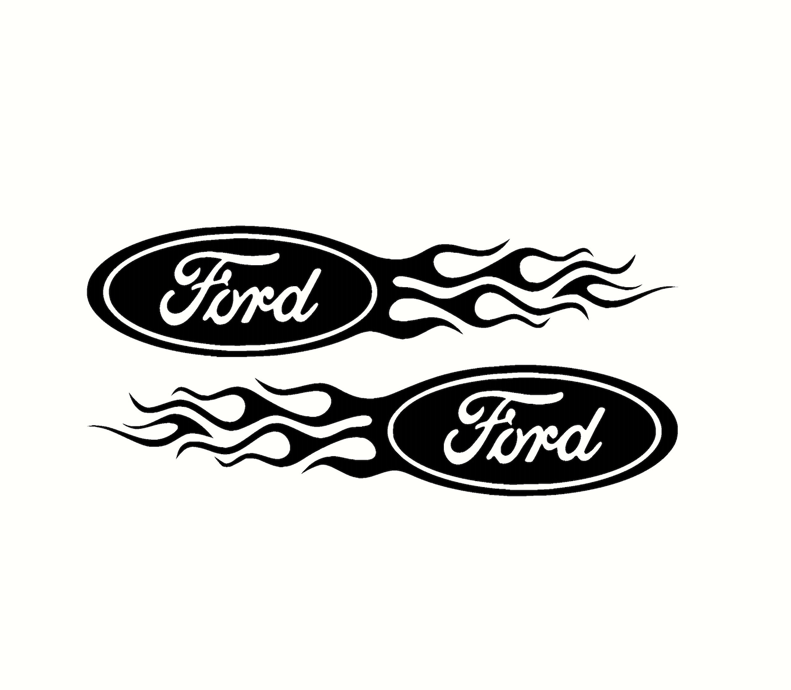 Flaming Ford Logo Decals Set of 2 Each Right Left Ford Logo Flame ...