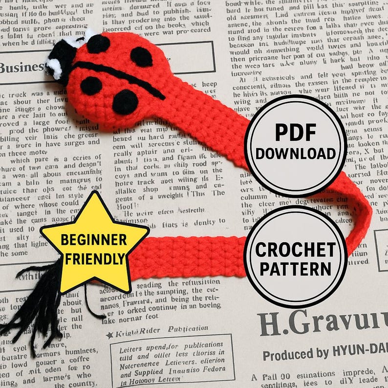 Crochet Ladybug Bookmark Pattern | DIY Bug With Tassel (PDF Download ...
