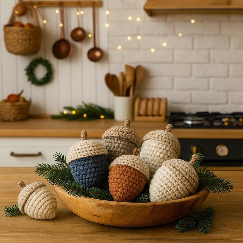Rustic Crochet Acorn Pattern: Farmhouse Fall Decor (PDF Pattern) - Etsy