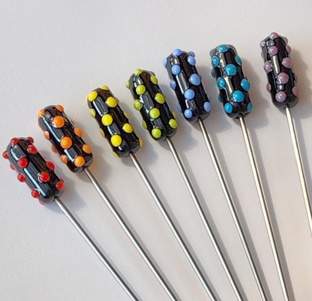 New Bumpy Dots BLACK Glass Pipe Poker 1pc Bowl Poke Plant Stake Mini ...