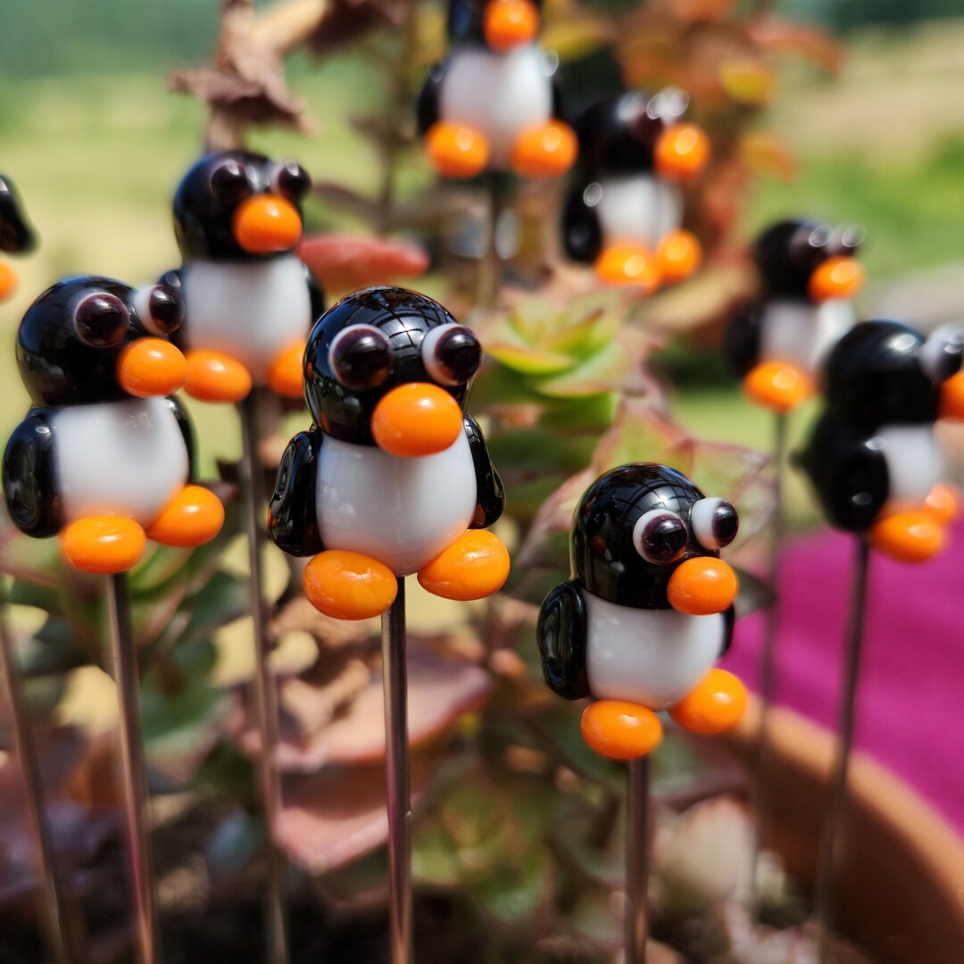 Glass PENGUIN Pokey 1pc Pipe Poker Tool Handmade Mini Sculpture Bowl ...