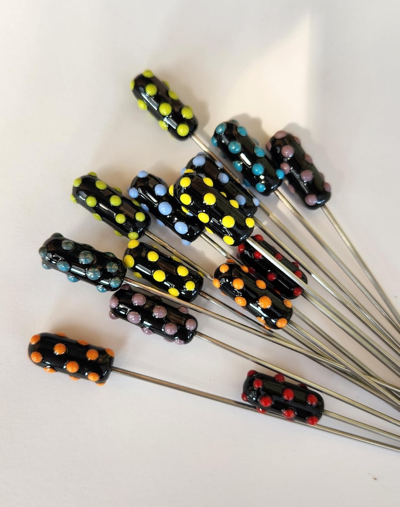 New Bumpy Dots BLACK Glass Pipe Poker 1pc Bowl Poke Plant Stake Mini ...