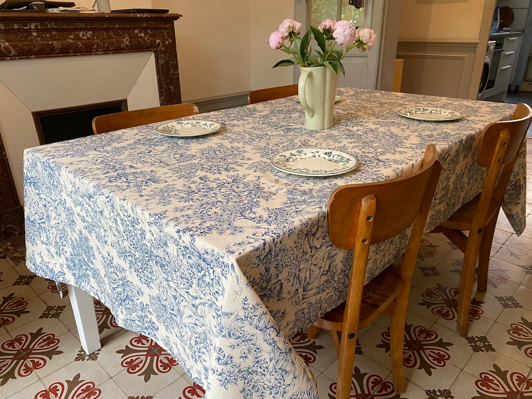 Toile De Jouy Tablecloth 3 Colors and Several Sizes to Choose From With ...
