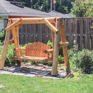 Log Swing, Cedar Over-sized Log Swing With Stainless Steel Seat ...