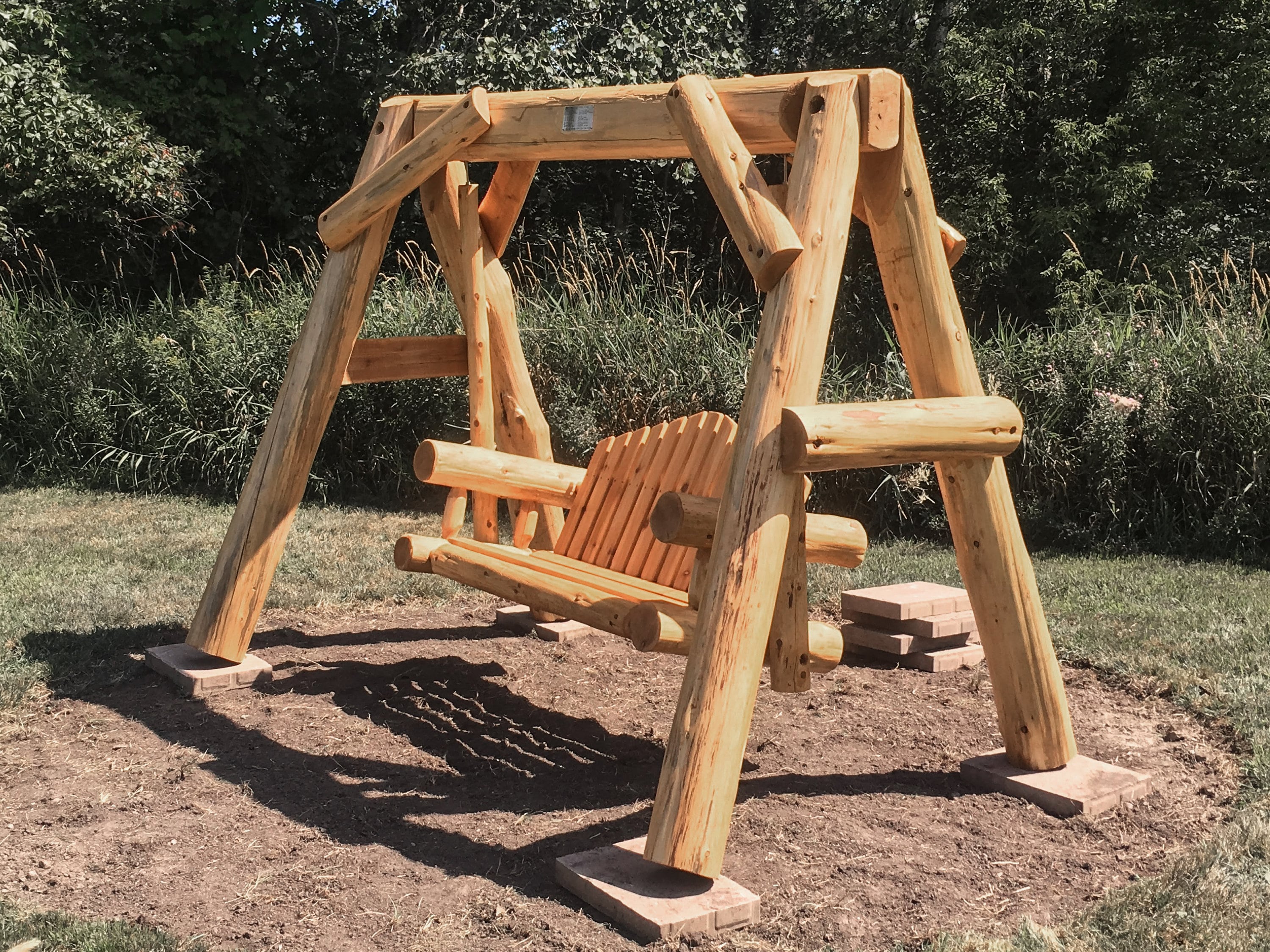 Log Swing, Cedar Over-sized Log Swing With Stainless Steel Seat ...