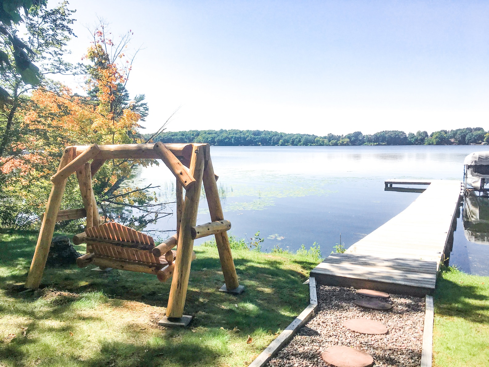 Log Swing, Cedar Over-sized Log Swing With Stainless Steel Seat ...