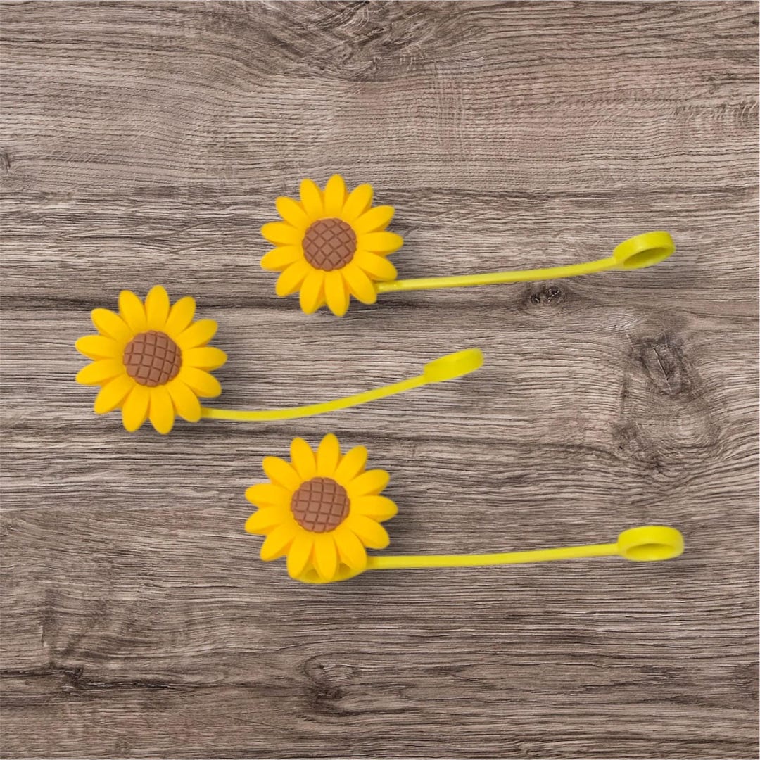 Sunflower Straw Topper,straw Cover,sunflower Straw Cover, Tumbler,drink ...