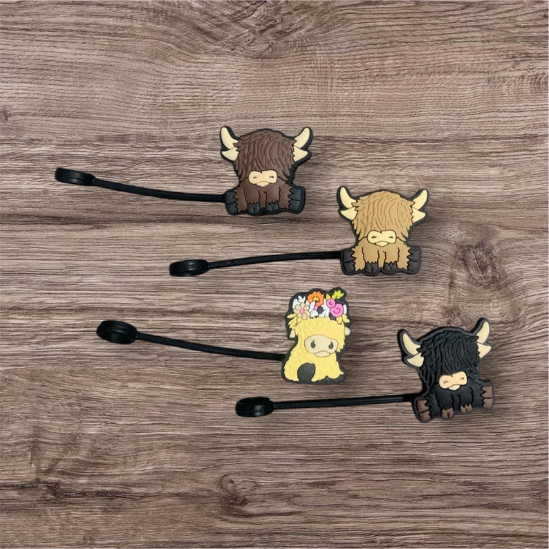 Highland Cow Straw Topper | Customized Straw Topper Option Stanley ...