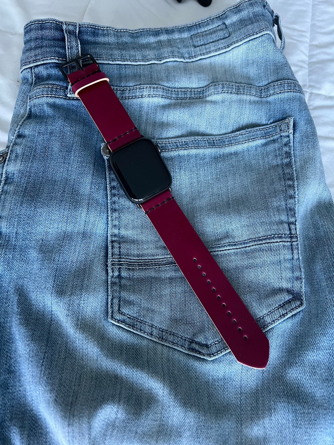 Rocado Shell Cordovan Apple Watch Band, Pink - Etsy