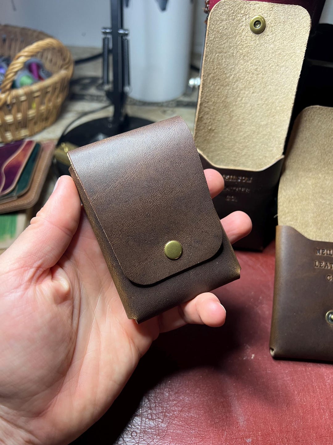 Horween Dublin Stitchless Wallet Keychain Combo, Brown Nut - Etsy