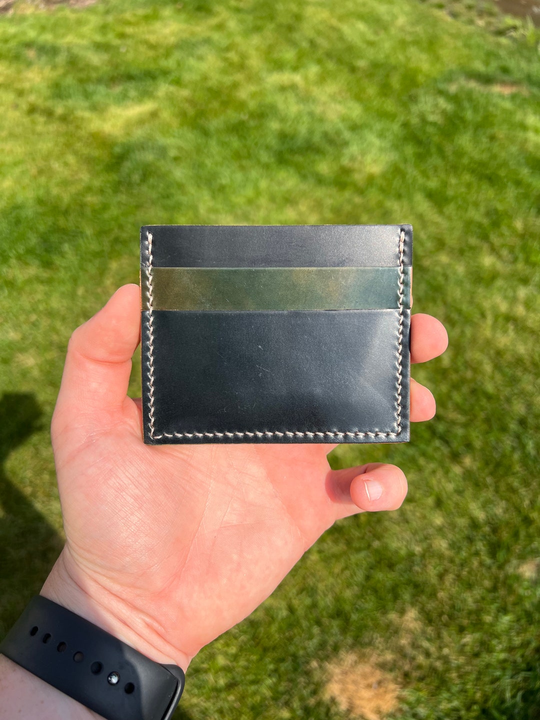 Horween Shell Cordovan Wallet, Marbled Black - Etsy