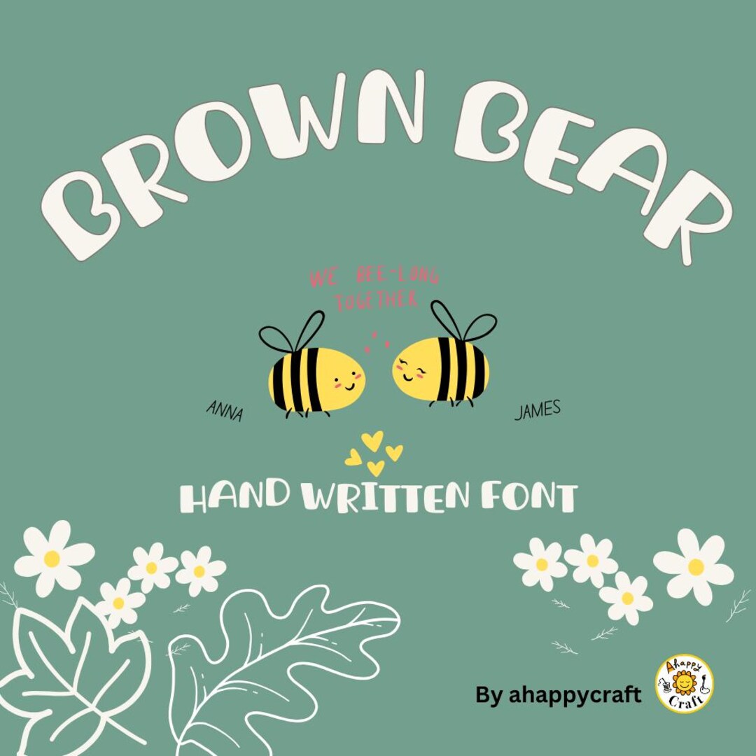 Brown Bear Handwritten Cute Display Font - Etsy