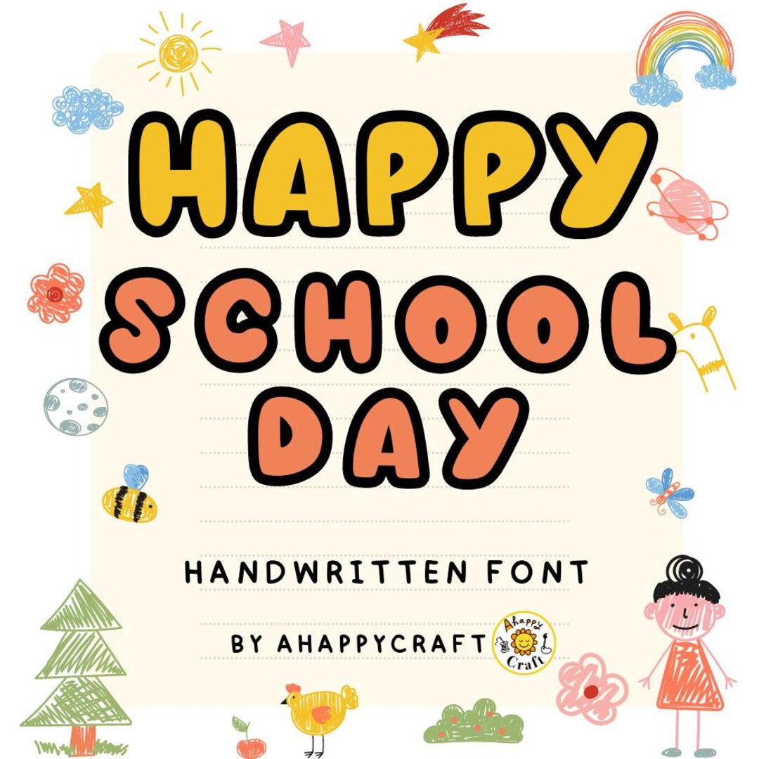 Happy Handwritten Font - Etsy