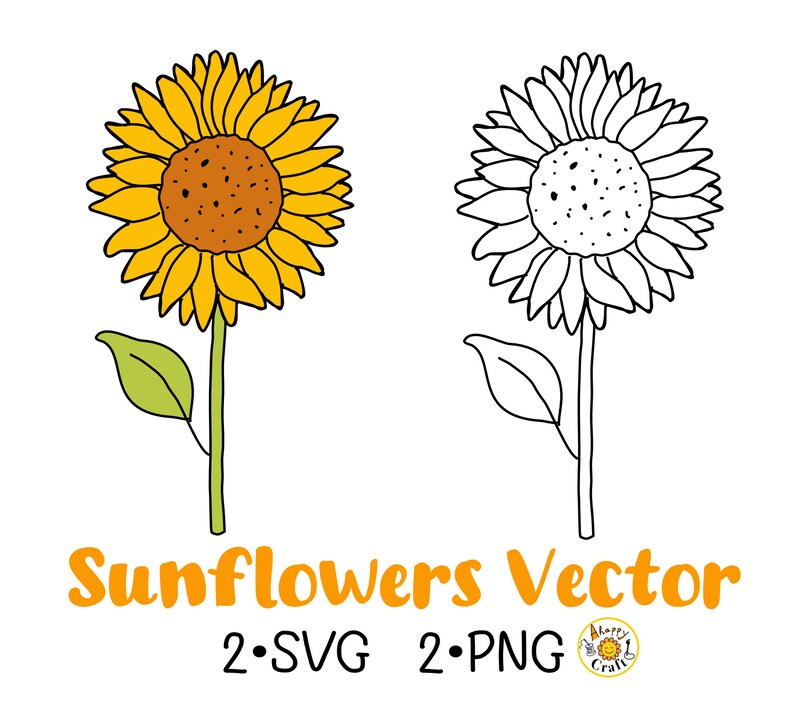 Sunflowers Vector SVG and PNG Clipart - Etsy
