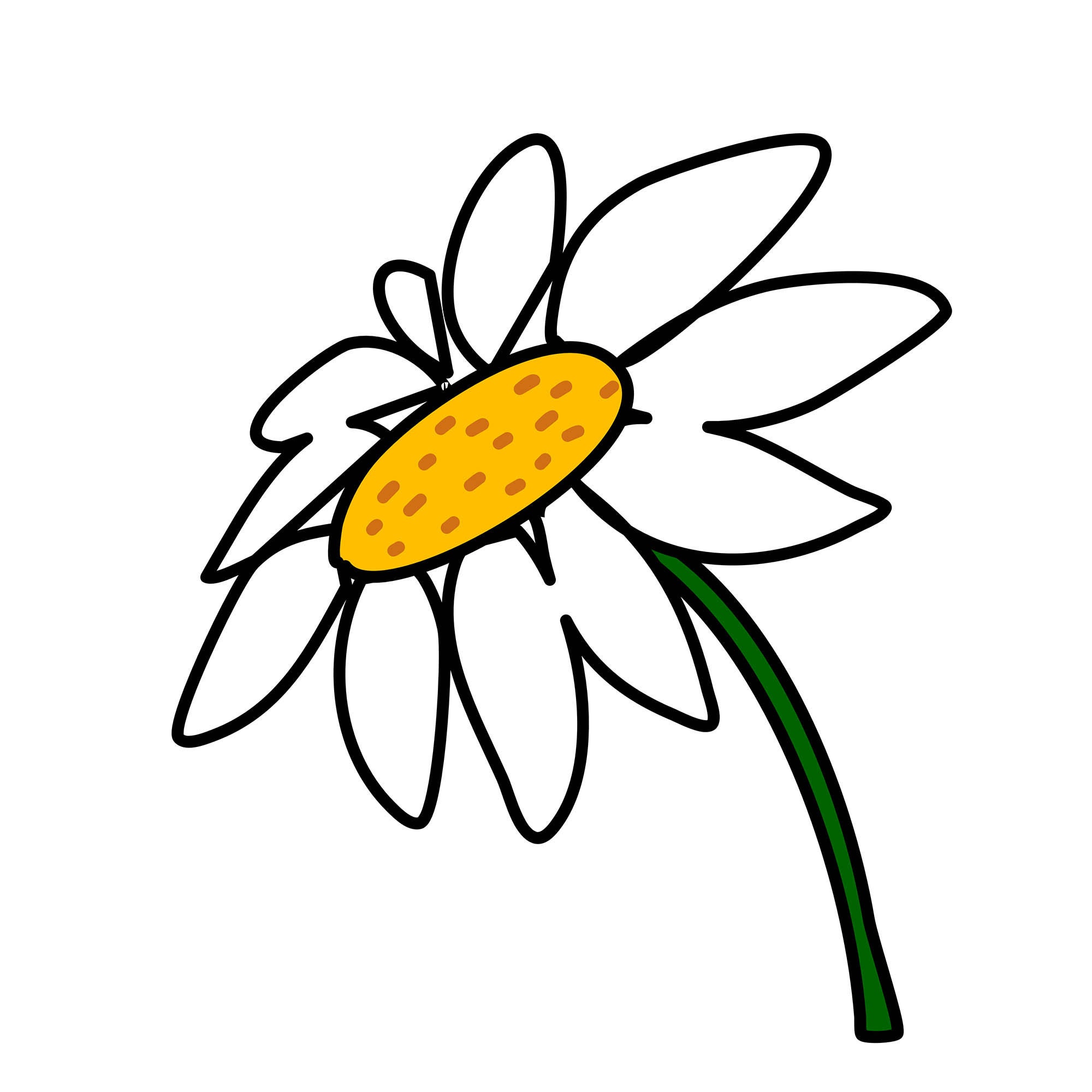 Daisy Flower Free Hand Drawn Vector - Etsy