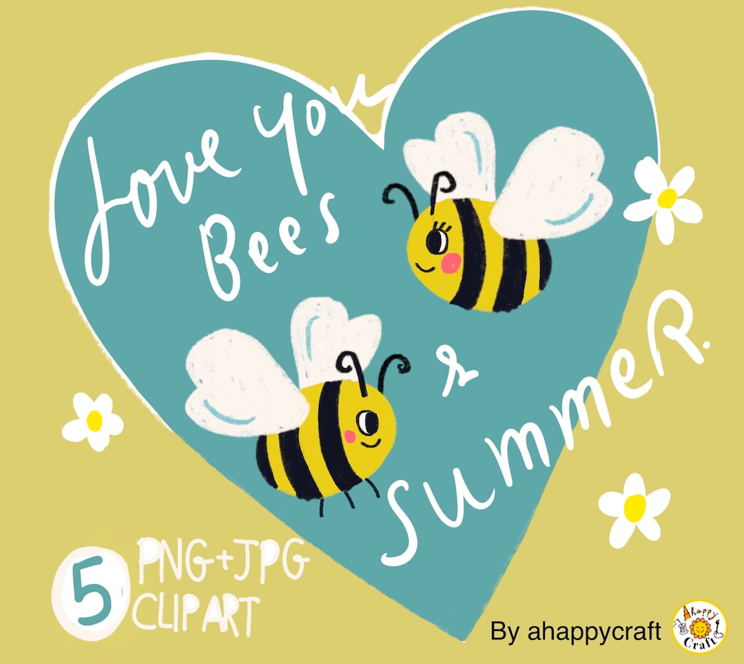 Love Summer Bees Clip Art - Etsy