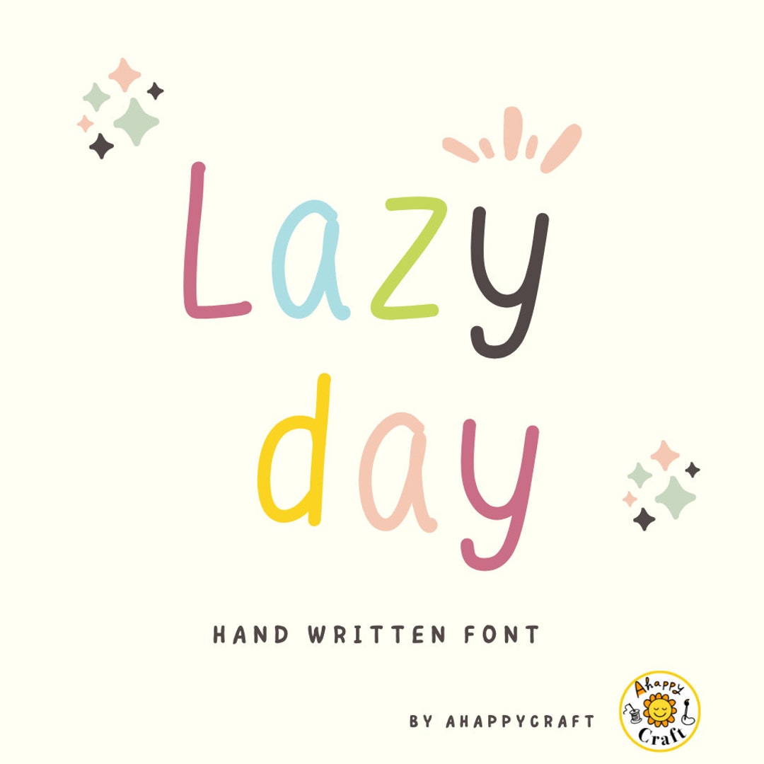 Lazy Day Hand Written Cute Font - Etsy