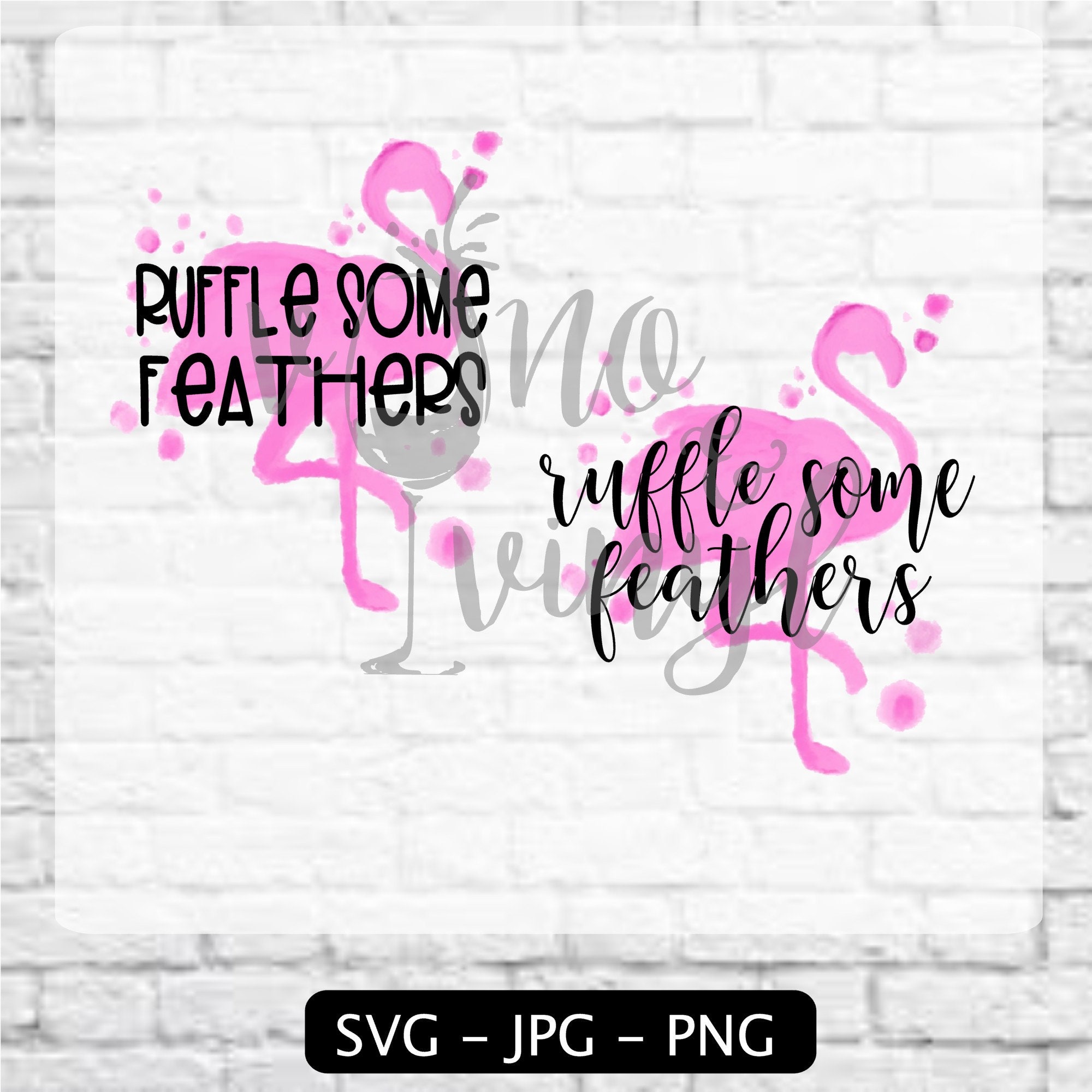 Ruffle Some Feathers Watercolor Flamingo Image & Printable - Etsy