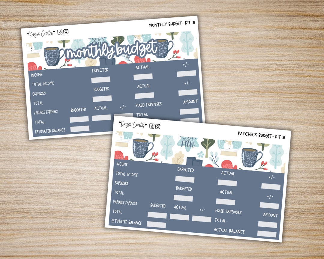 BUDGET KIT 21budget Stickers, Planner Stickers, Budget Sticker Kits ...