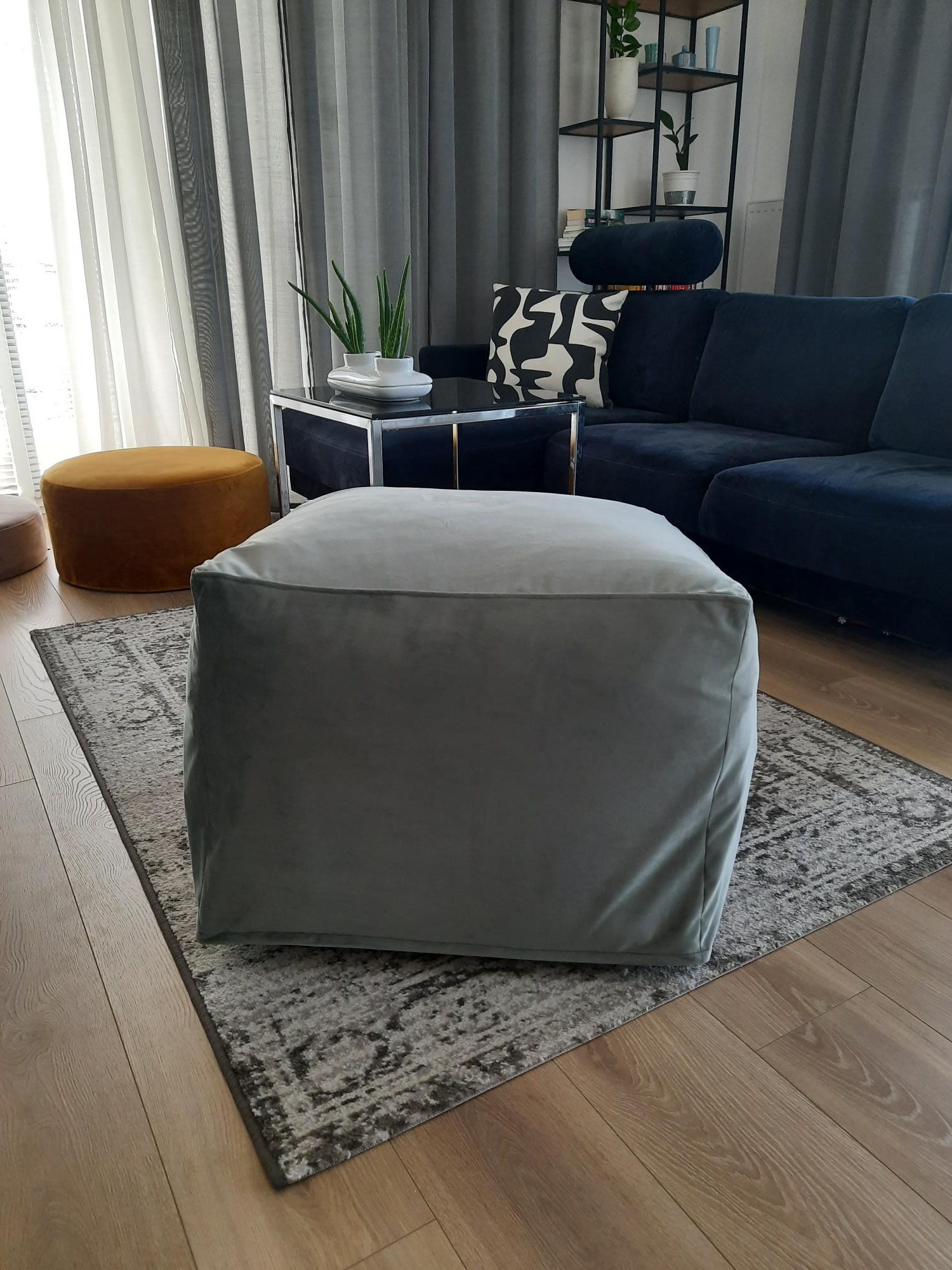 ALL SIZES Square Pouf Cover, Yoga Meditation Pillow, Custom Size Floor ...