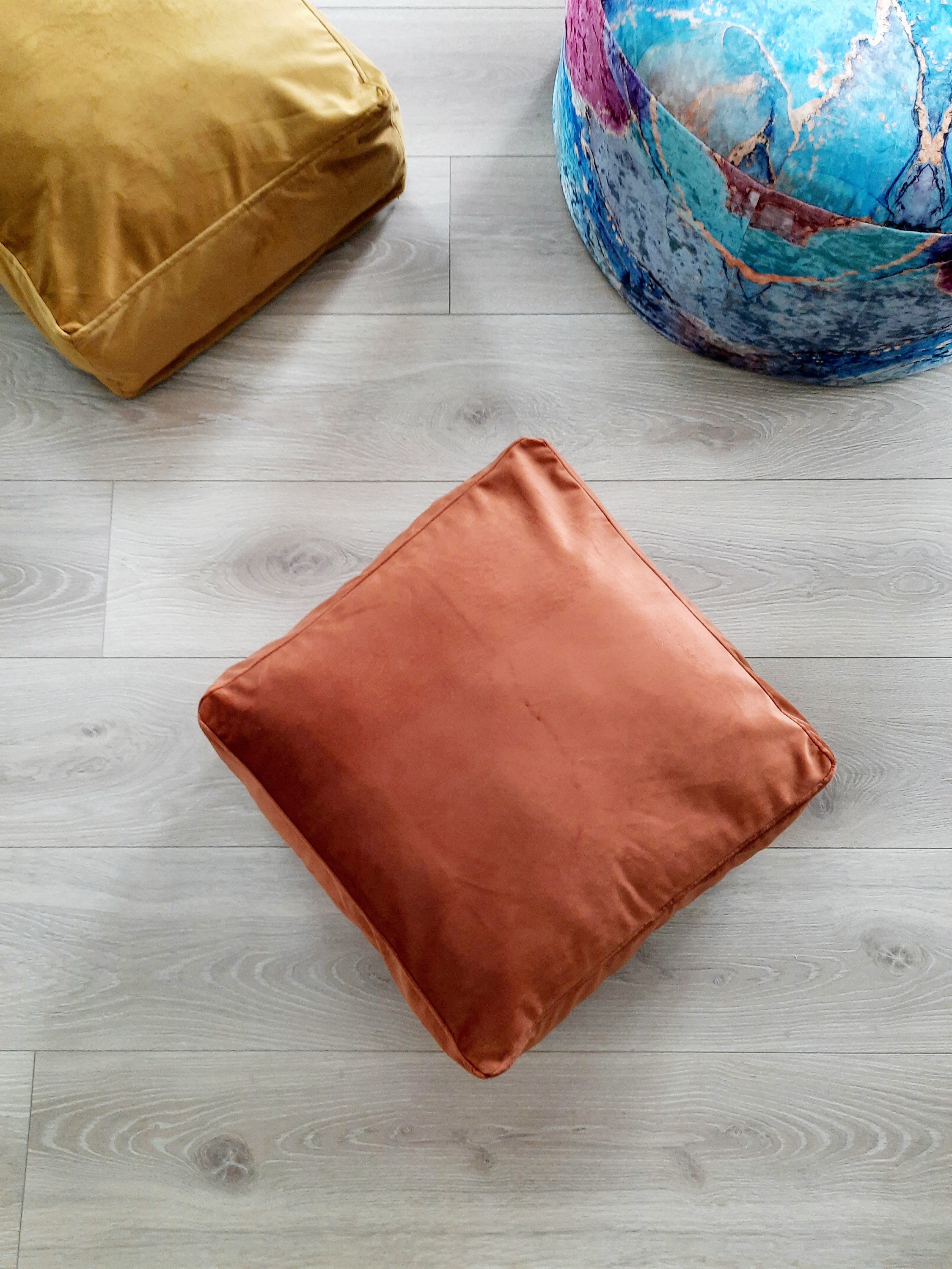 ALL SIZES Square Pouf Cover, Yoga Meditation Pillow, Custom Size Floor ...