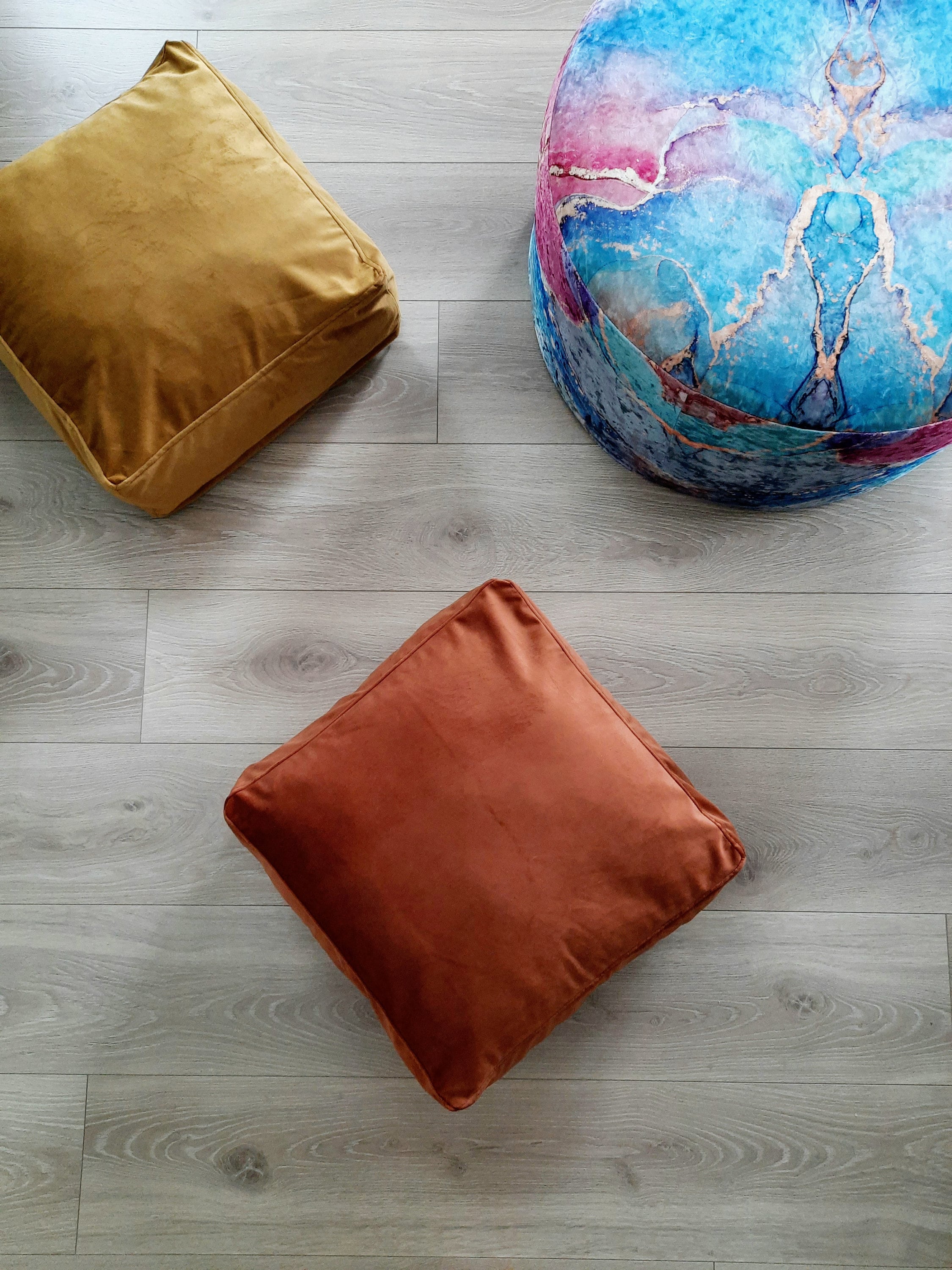 ALL SIZES Square Pouf Cover, Yoga Meditation Pillow, Custom Size Floor ...