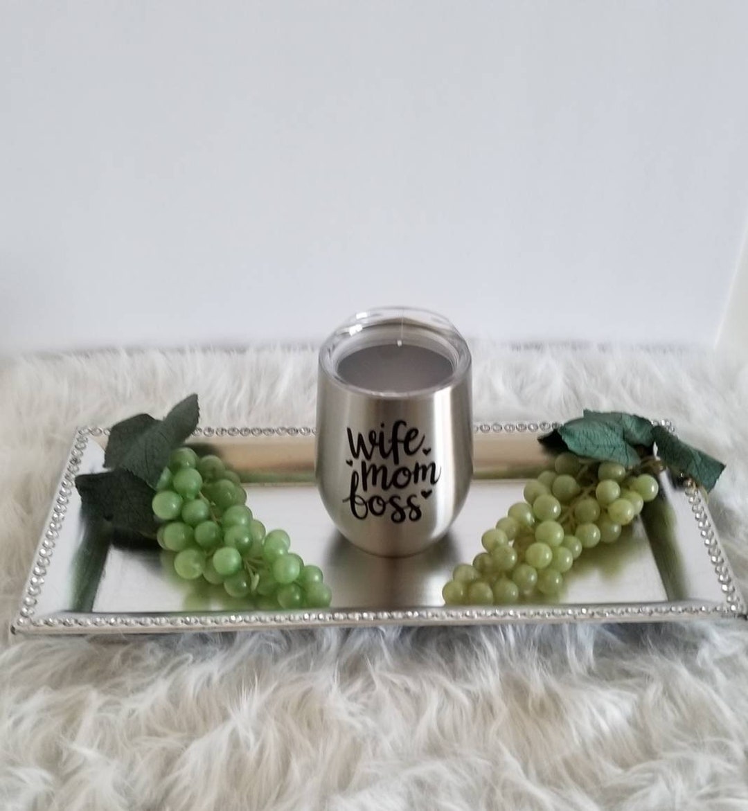 Wife Mom Boss Wine Tumbler Wine Lovers Ts Housewarming Tt For