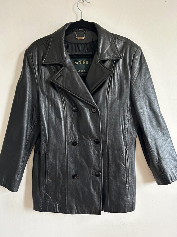 Danier Black Leather Jacket, Med - Large, Mid Length … - Gem