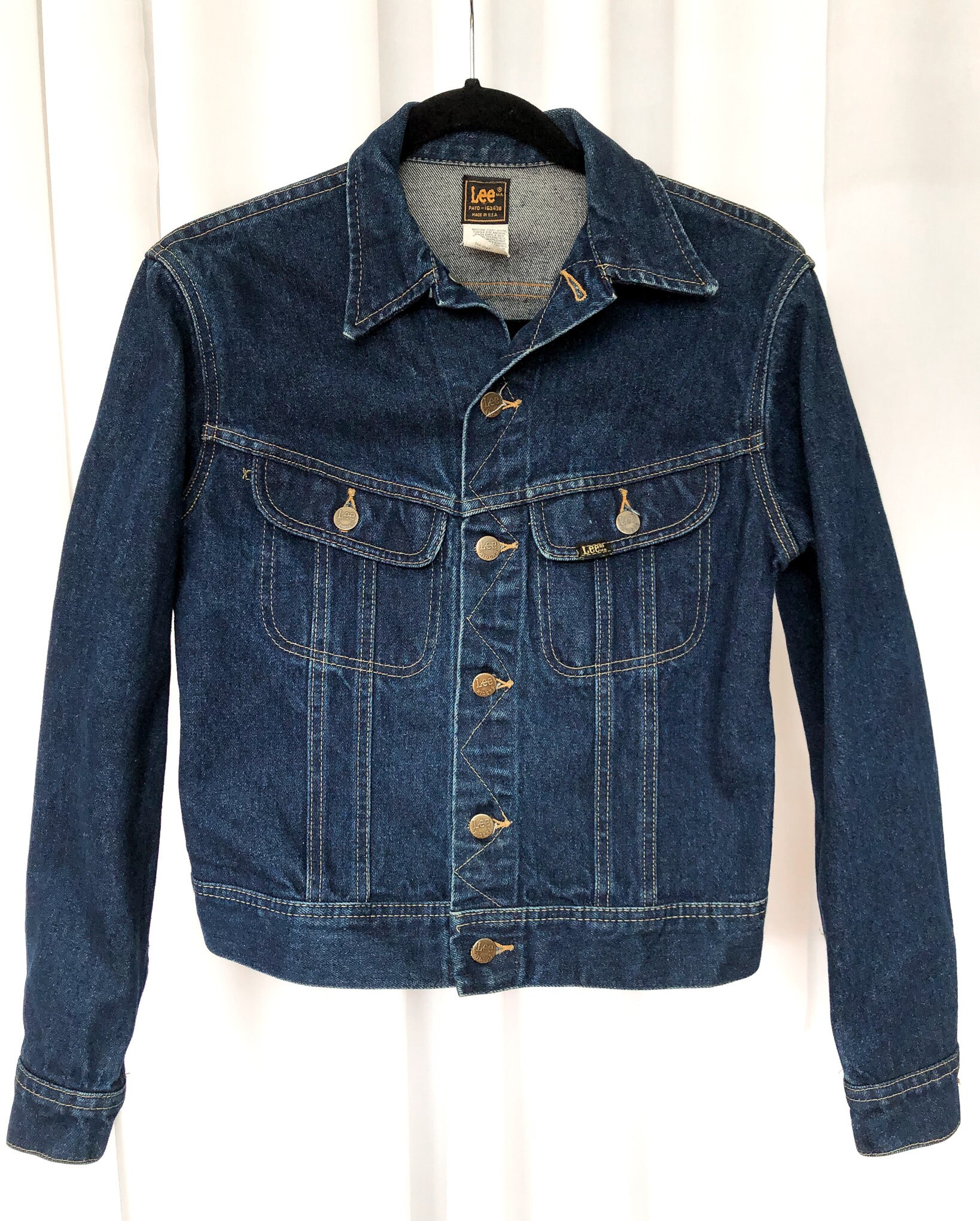 Vintage Lee Rider 220 J Denim Jacket, Small Women's Dark Denim Cropped ...