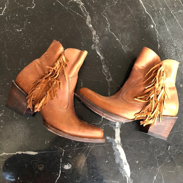 Fringe Ankle Boots - Etsy