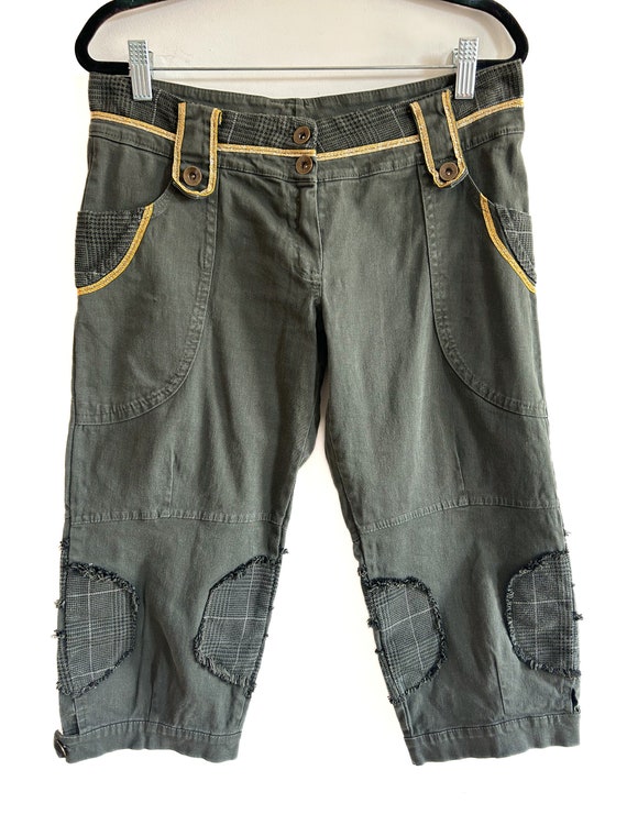 2000's Low Rise Green Capri Pants and Cropped Jacket … - Gem