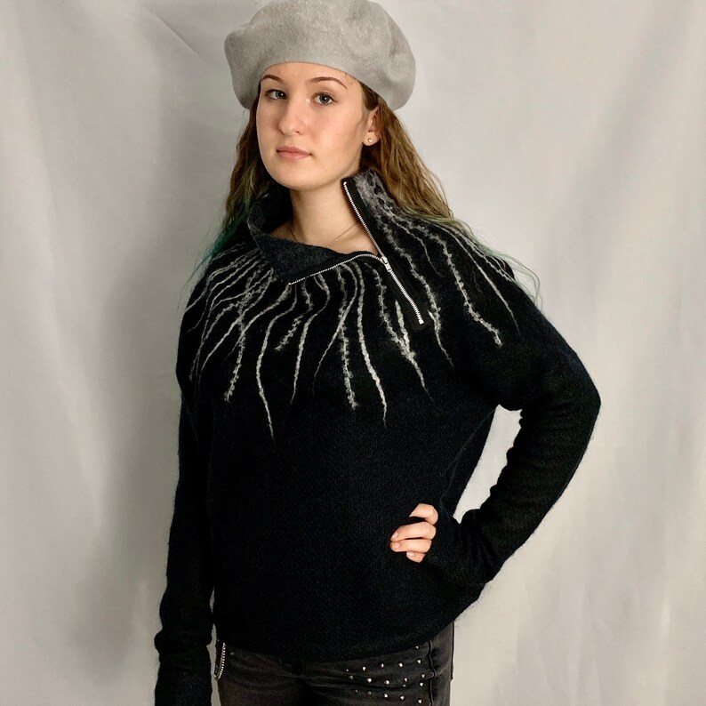 Felt Sweater, Felt Clothing, Wool Sweater, Women's Clothing, Sweater ...