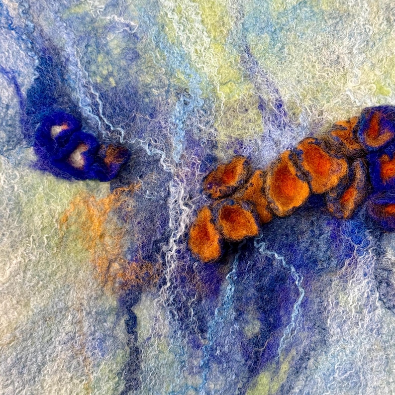 Felted Wool Picture Framed Textile Art Nautical Design Abstract ...