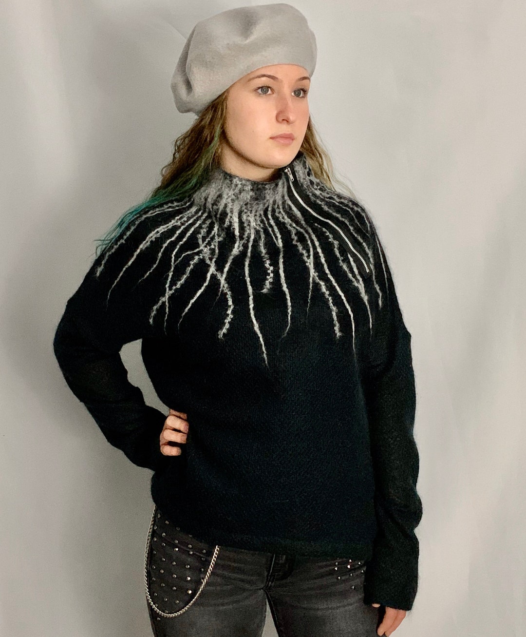 Felt Sweater, Felt Clothing, Wool Sweater, Women's Clothing, Sweater ...