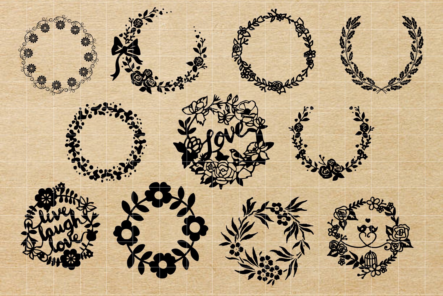 Couronne SVG Fleurs SVG Monogramme svg Dépôt de coupe de - Etsy France