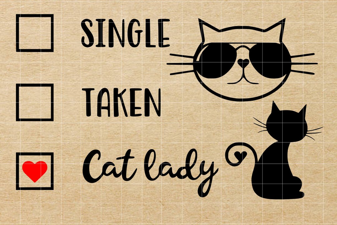 Cat Lady SVG Valentine SVG Cat Heart SVG Kitten Svg Cat - Etsy