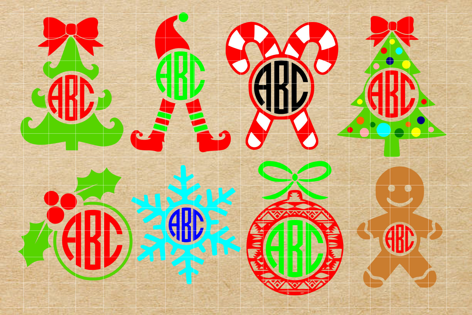 Christmas Monogram SVG christmas svg Monogram SVG christmas | Etsy