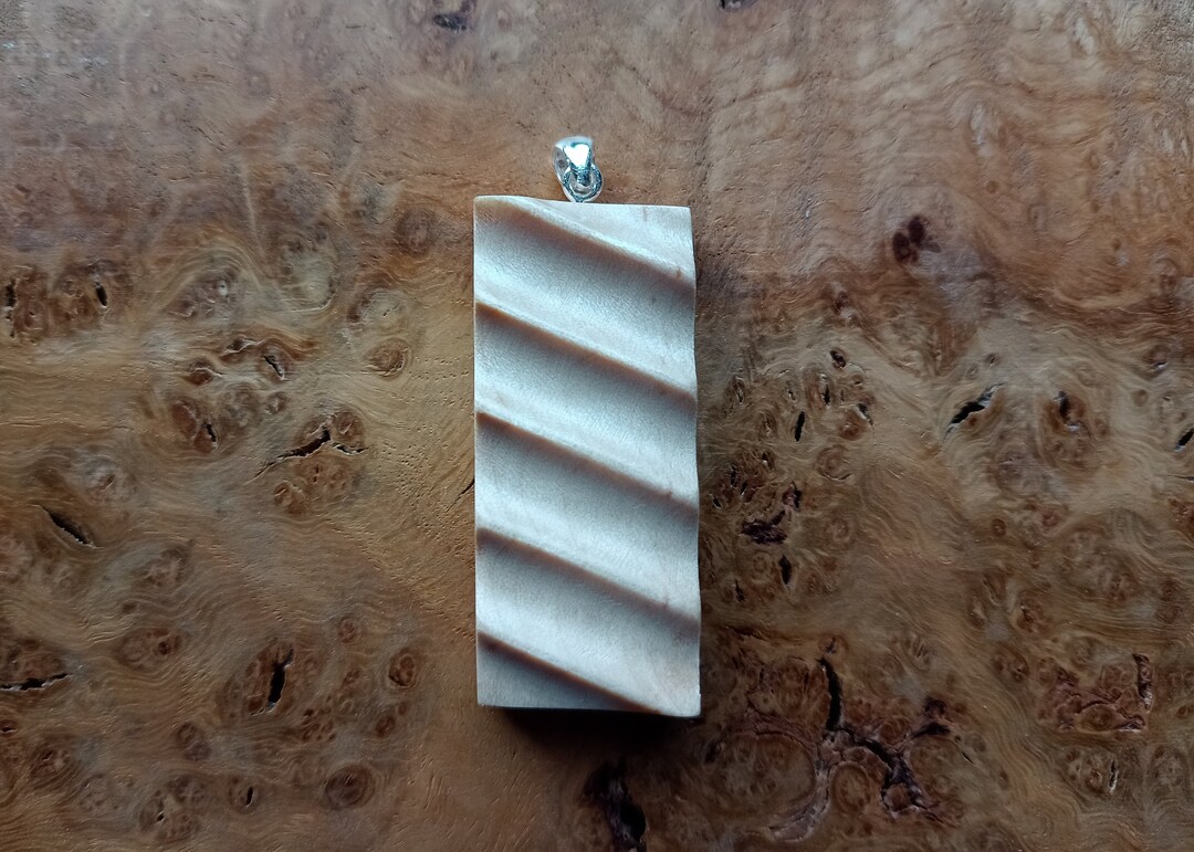 Carved Wood Pendant Made From Maple Silver - Etsy