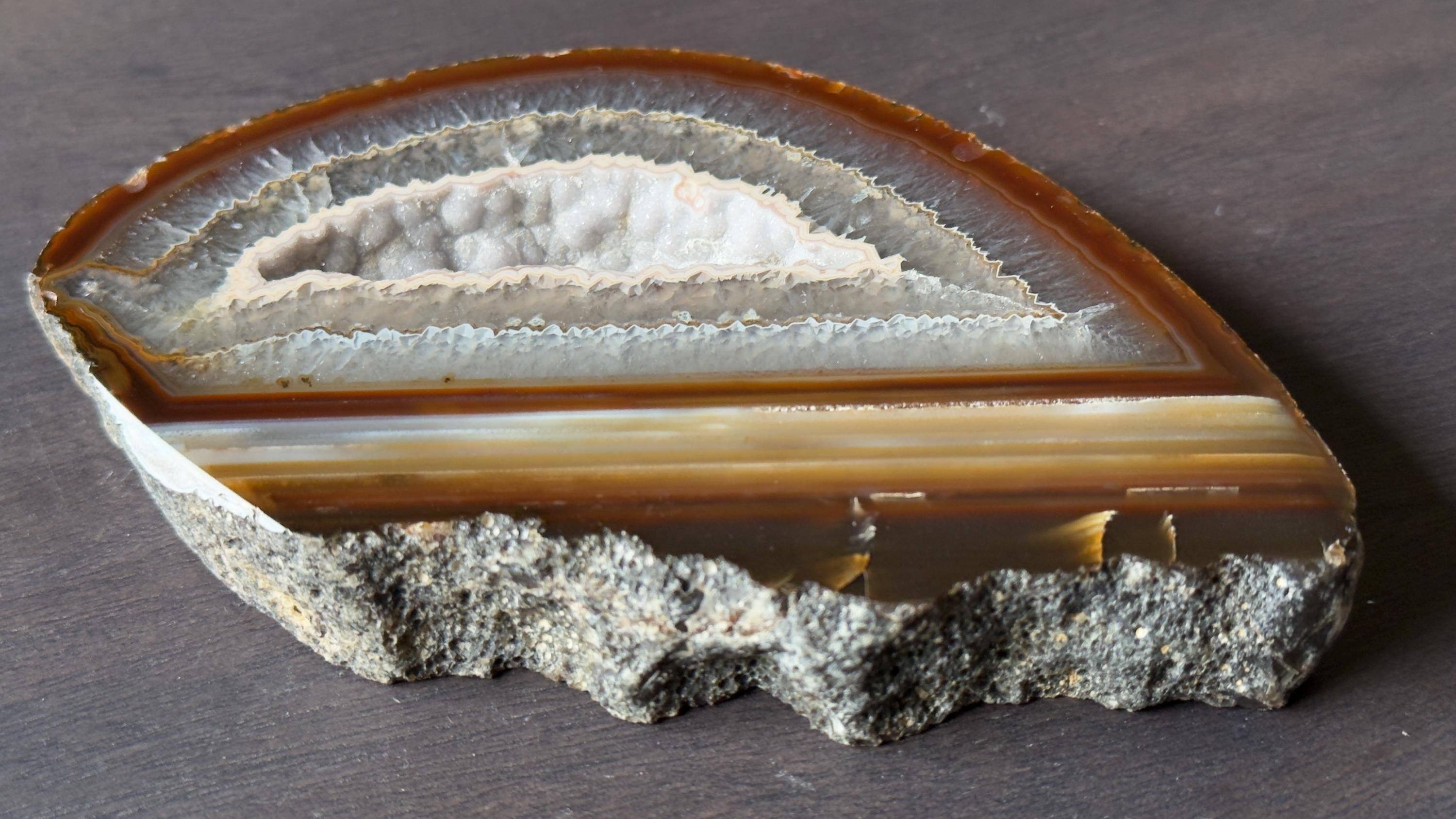 Large Brazilian Banded Geode Slice - Etsy