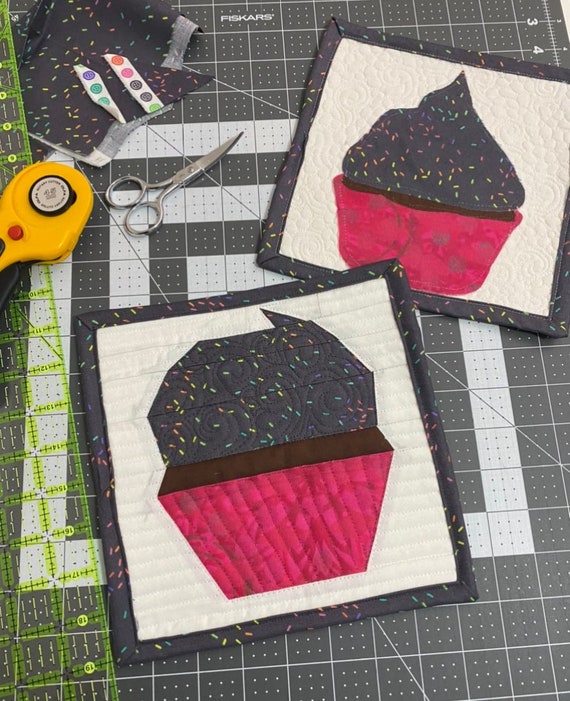 Cupcake Block PDF Mini Quilt Pattern With Foundation Paper | Etsy
