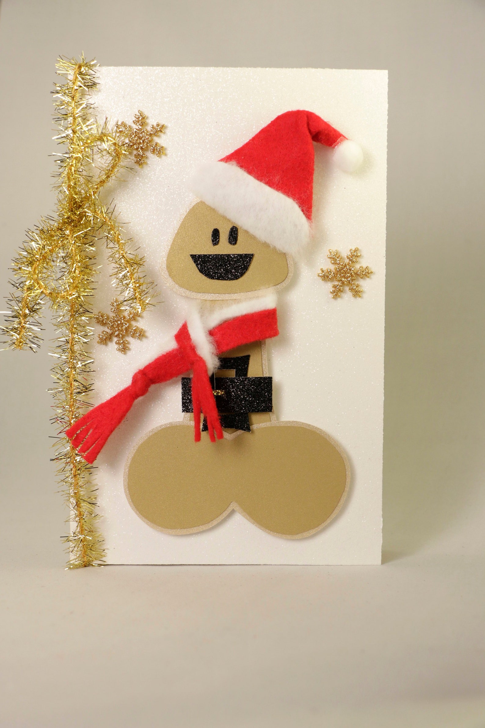 Santa Penis Christmas Card Handmade Unique Cute Funny Adult Holiday ...