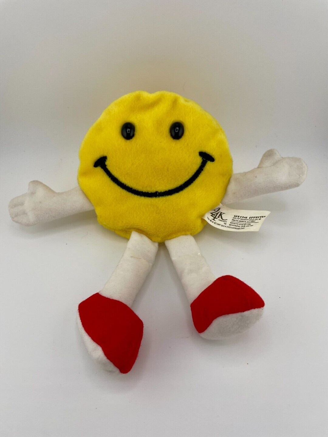 Vintage 24K Stuffed Smiley Face Plush Toy Beanie Boppers 1997 Special ...