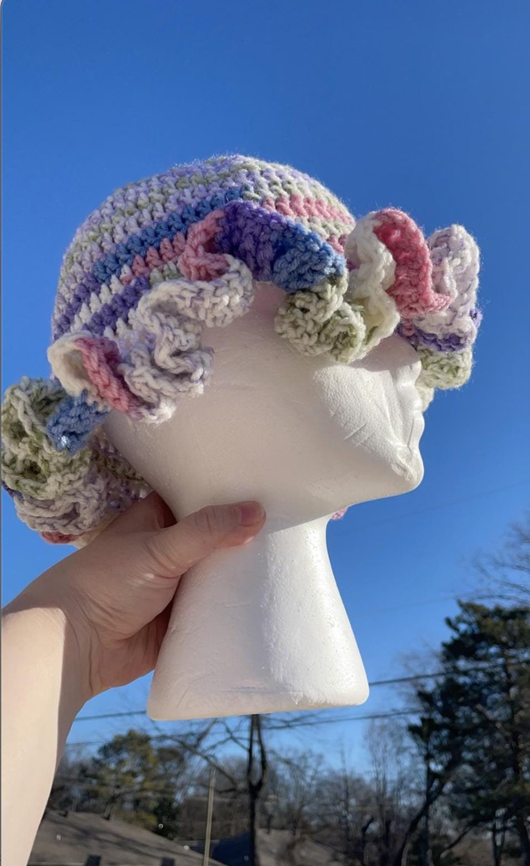 Custom Crochet Ruffled Bucket Hat, Ruffled Hat, Cute Bucket Hat ...