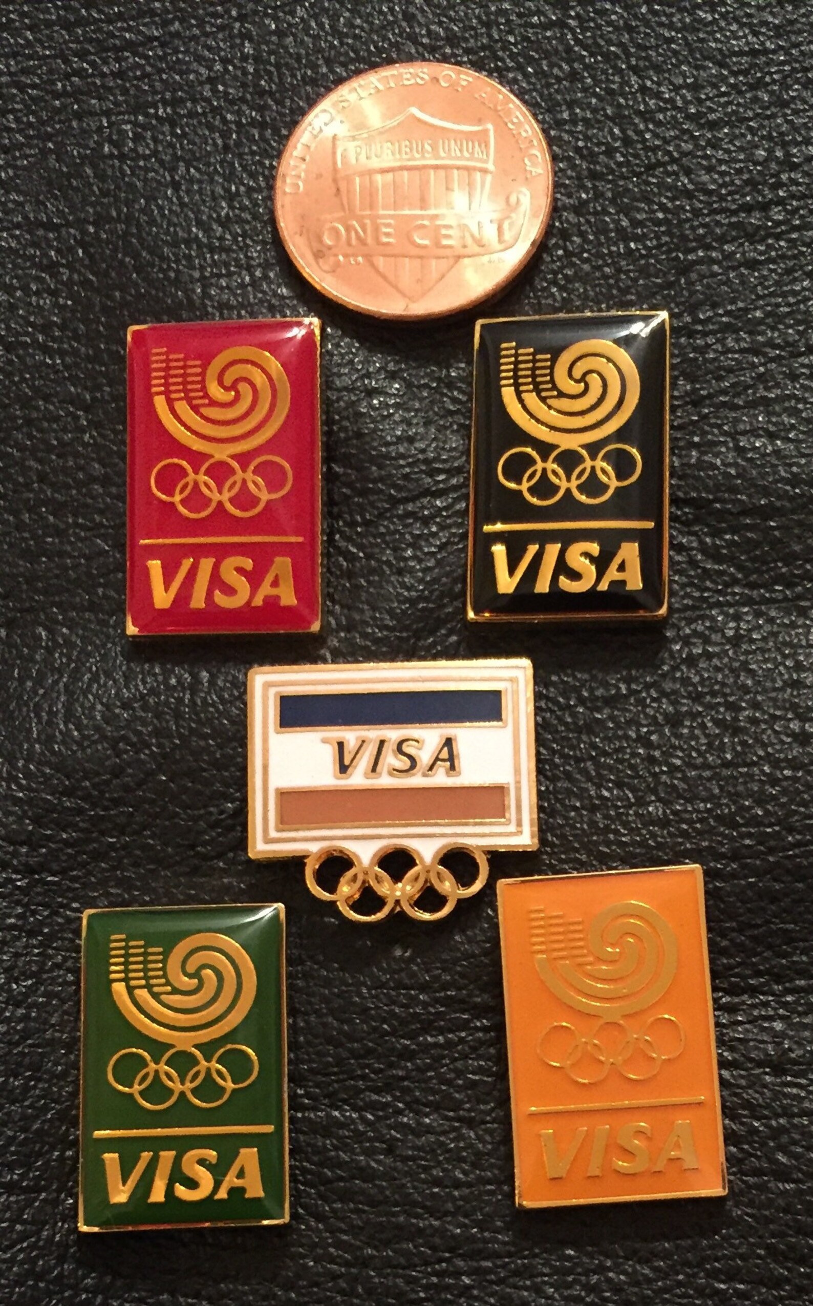 Set of 5 Vintage Visa Olympic Sponsor Pin / Badge 1988 Seoul Games ...