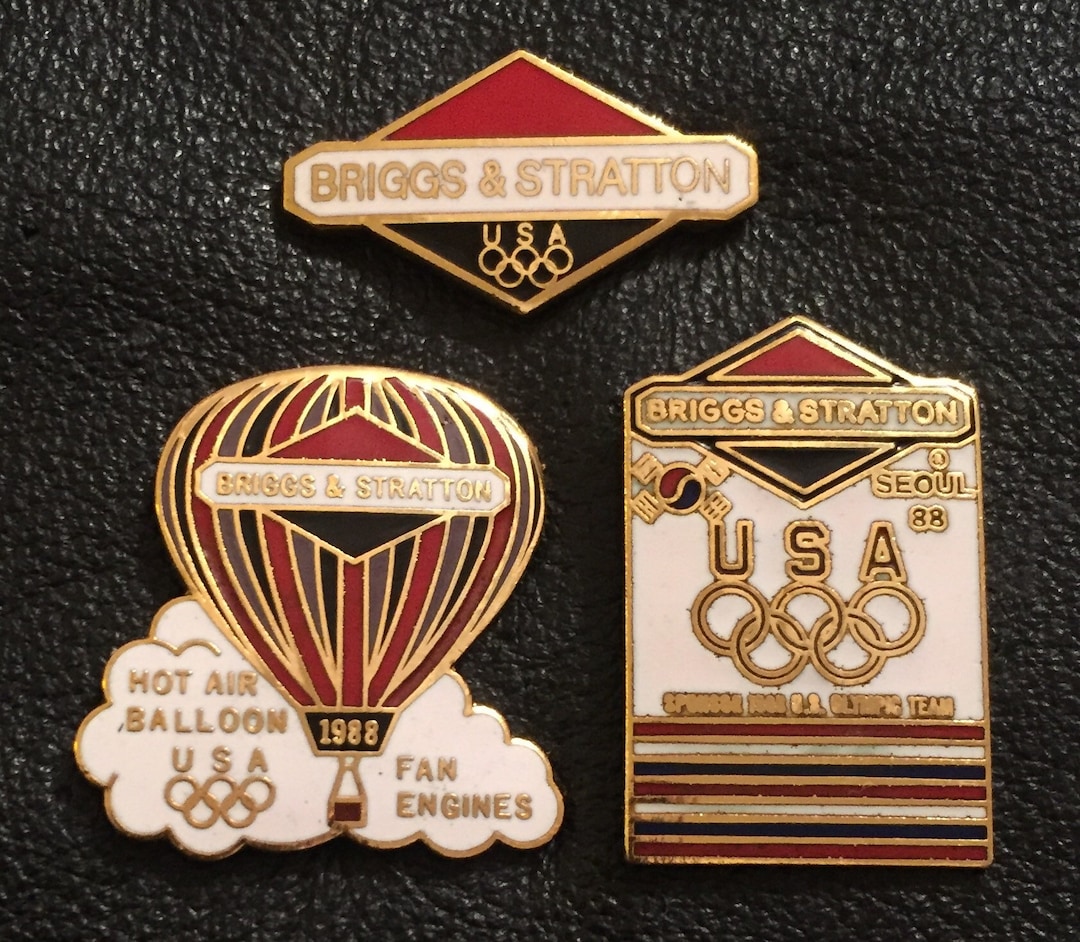 Set of 3 Vintage Briggs & Stratton Olympic Sponsor Pins 1988 Calgary ...