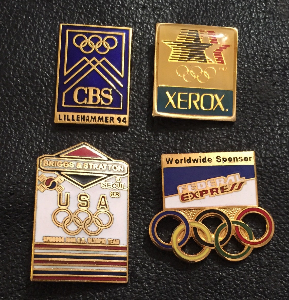 Set of 4 Vintage Olympic Sponsor Media Lapel Pins 1988 - Etsy
