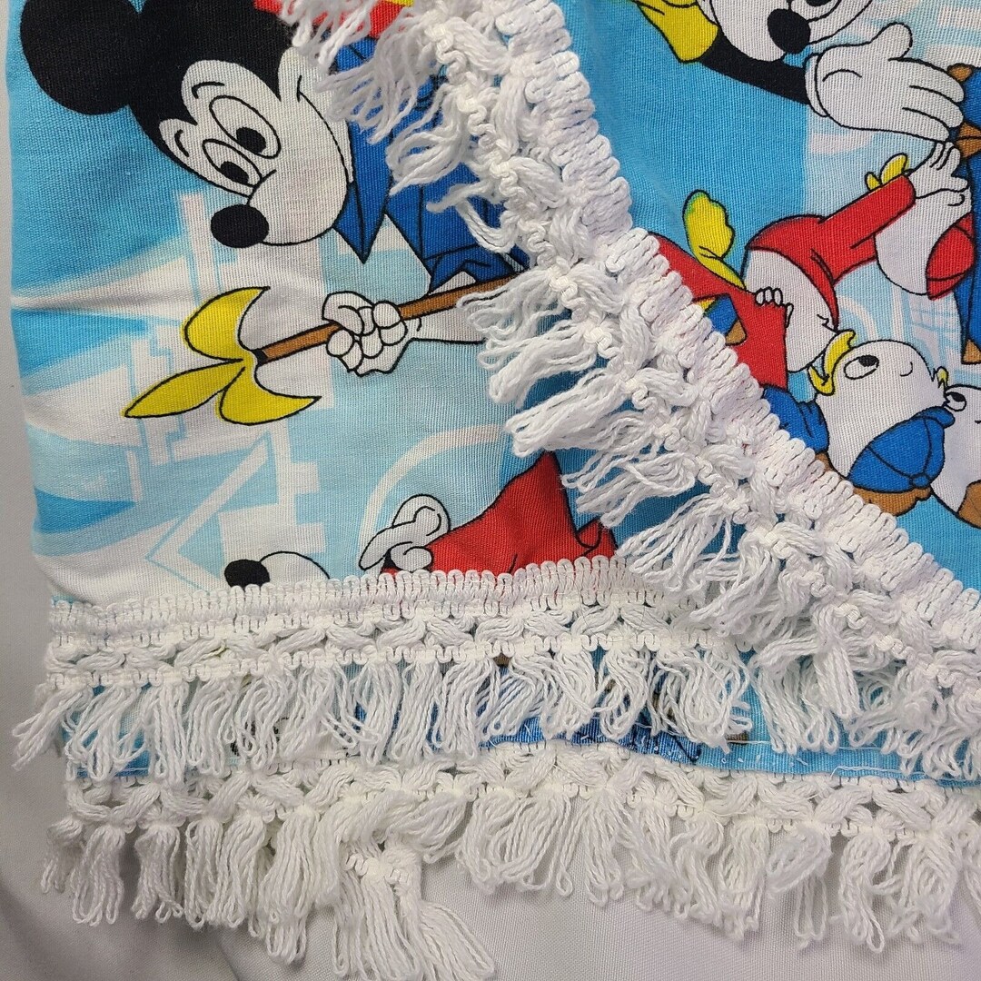 Vintage Disney Frontierland Mickey Mouse Bedspread Coverlet White ...