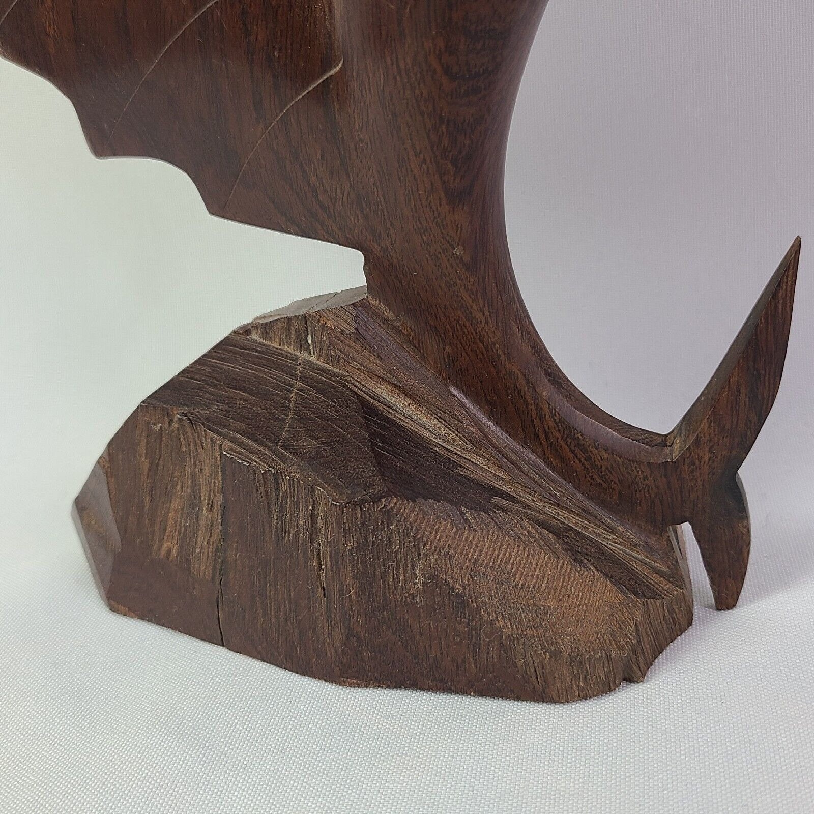 Hand Carved Ironwood Sailfish Marlin Statue Sculpture Dark Wood 12.75 ...